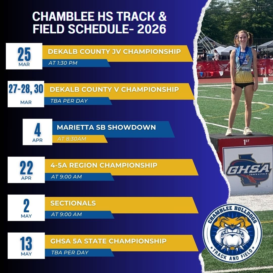 Schedule - Chamblee Track & Field