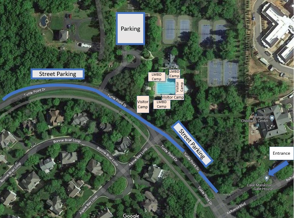 Parking - Lake Manassas Blue Dolphins