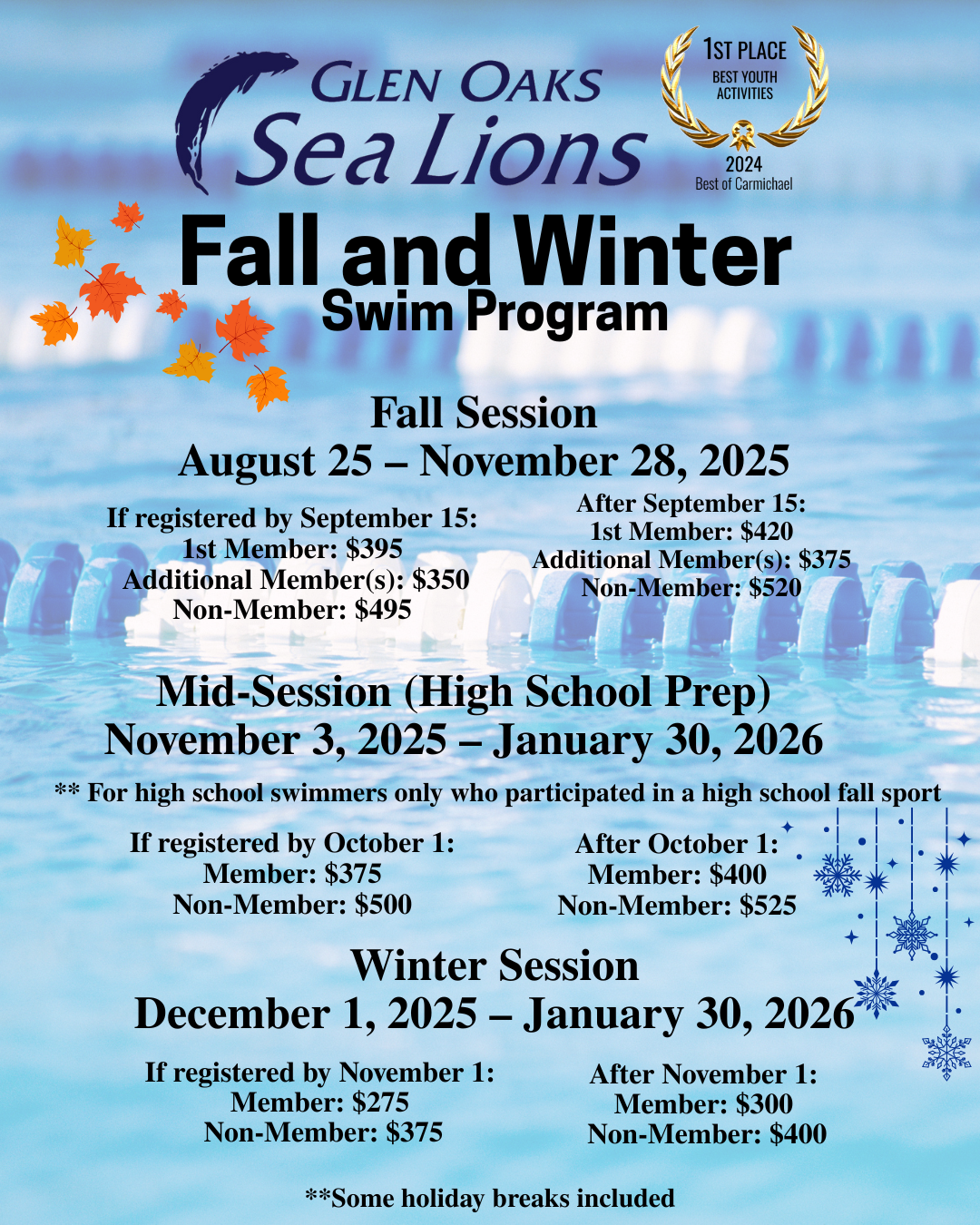Fall and Winter Swim - Glen Oaks Sea Lions